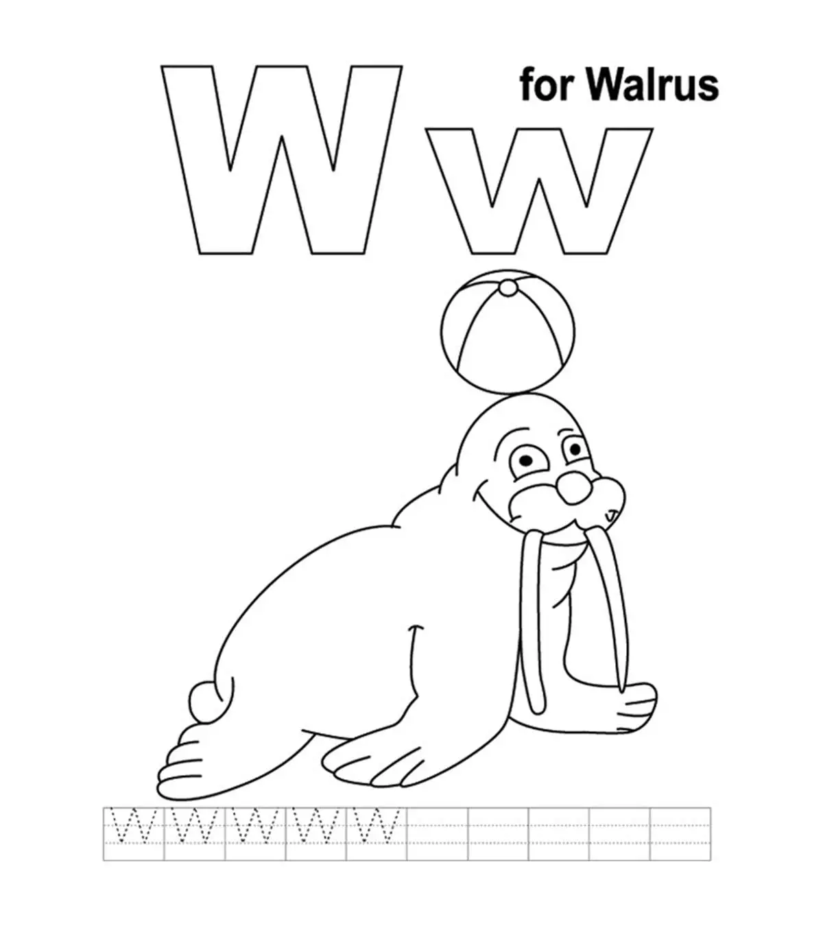 coloring pages w letter