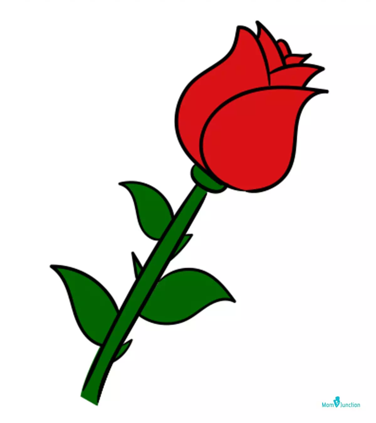 how to draw rose easy way